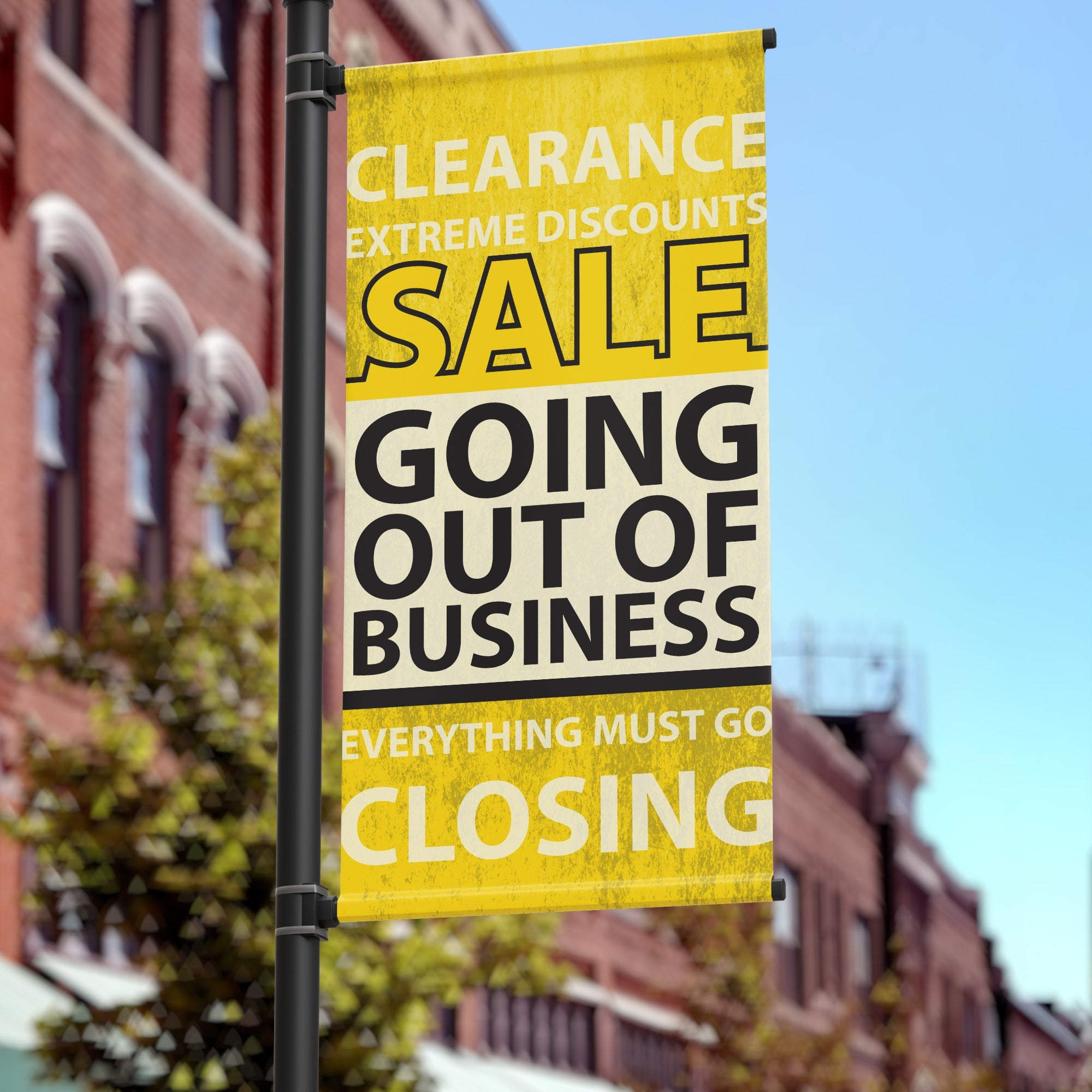 Going out of Business Pole Banner | 18"x36" | VictoryStore ...