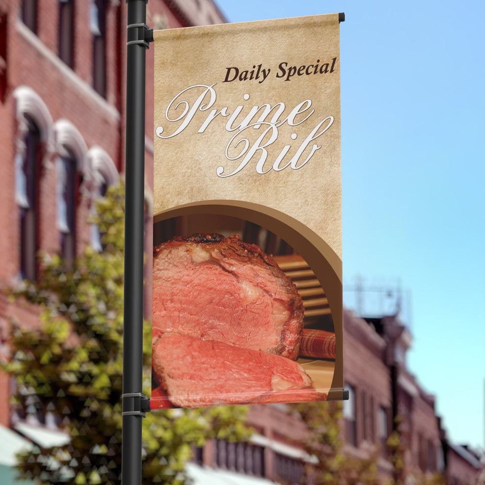 Prime Rib Street Pole Banner | 18"x36" | VictoryStore – VictoryStore.com