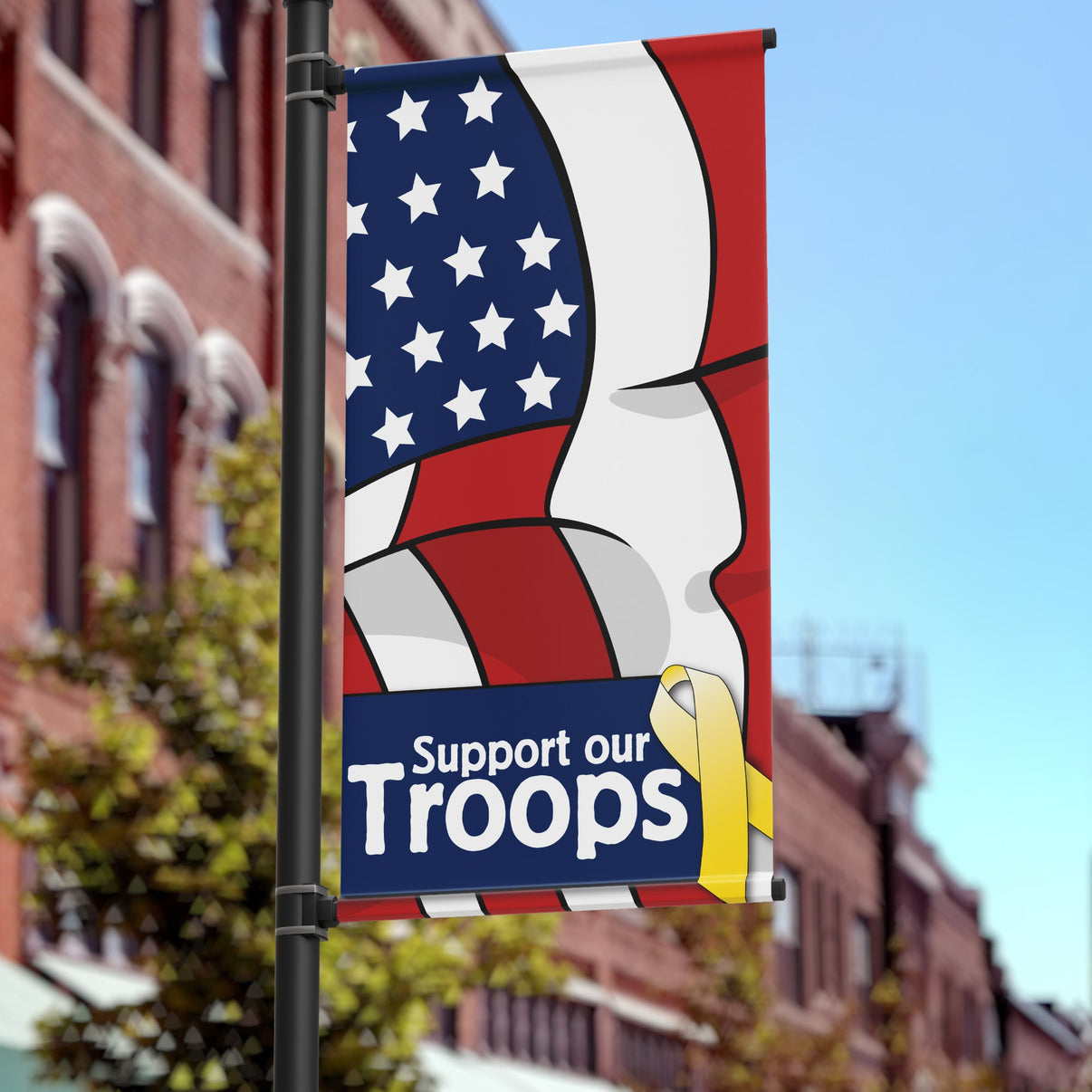 Support Our Troops Pole Banner | 18"x36" | VictoryStore – VictoryStore.com