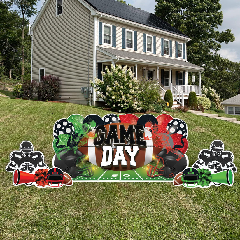 2025 Football Game Day Yard Card Display – 5 Pc Set | Red & Green ...