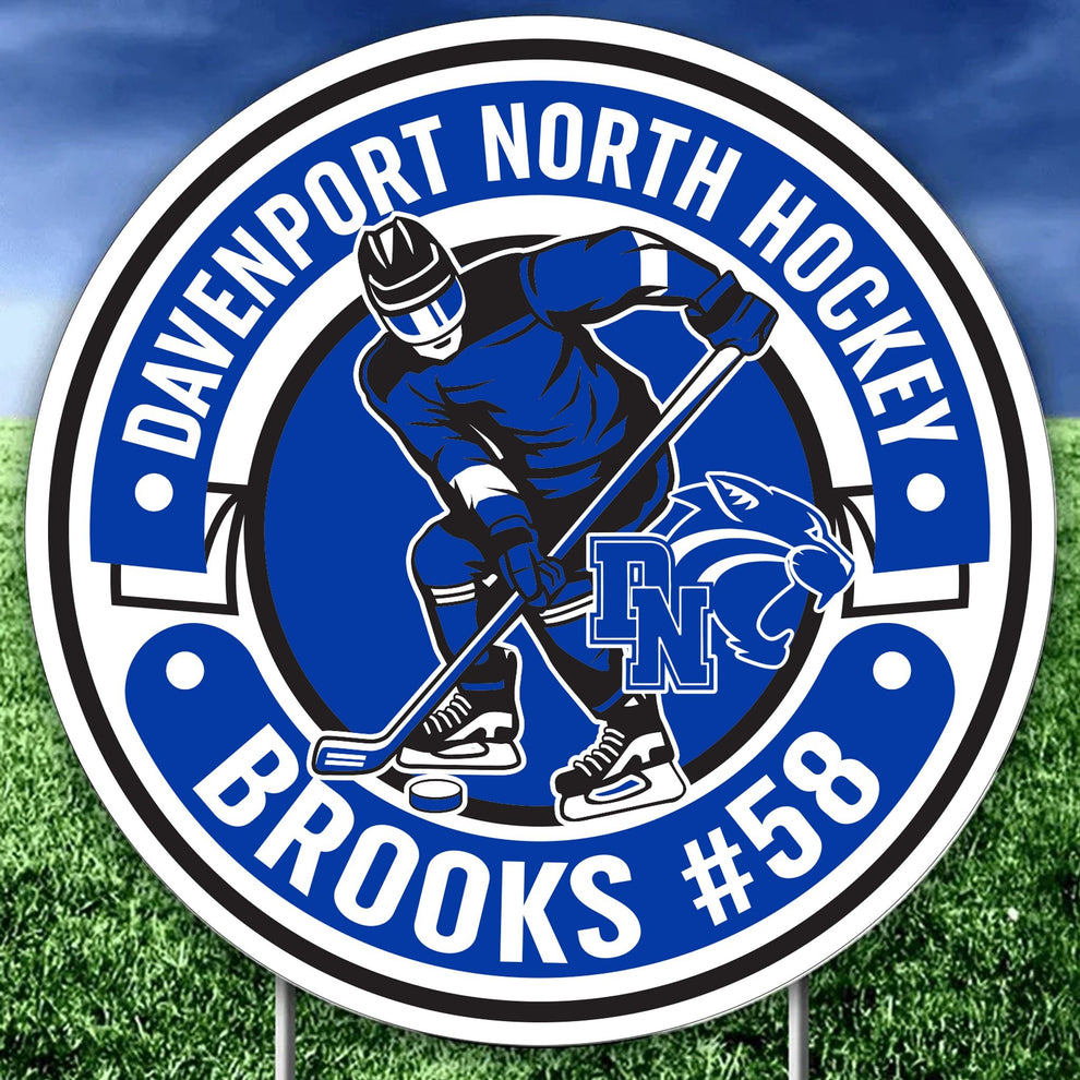 Custom Hockey Team Yard Signs | 22" Round Lawn Signs – VictoryStore.com
