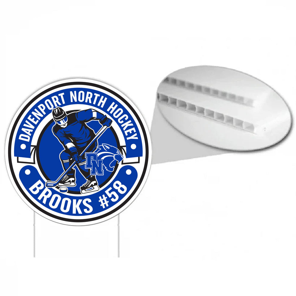 Custom Hockey Team Yard Signs | 22" Round Lawn Signs – VictoryStore.com