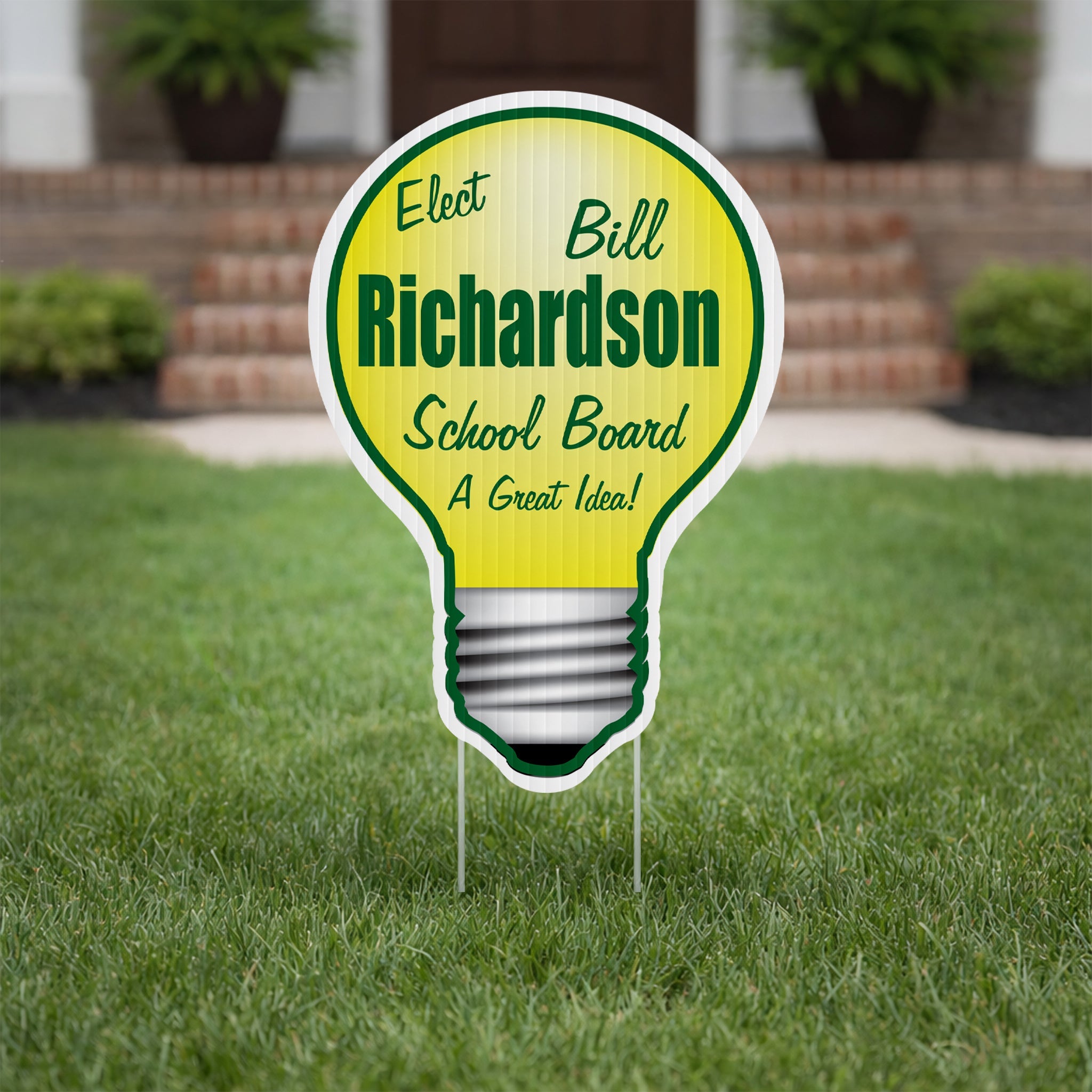 Custom Light Bulb Shaped Yard Sign | Fast & Cheap – VictoryStore.com