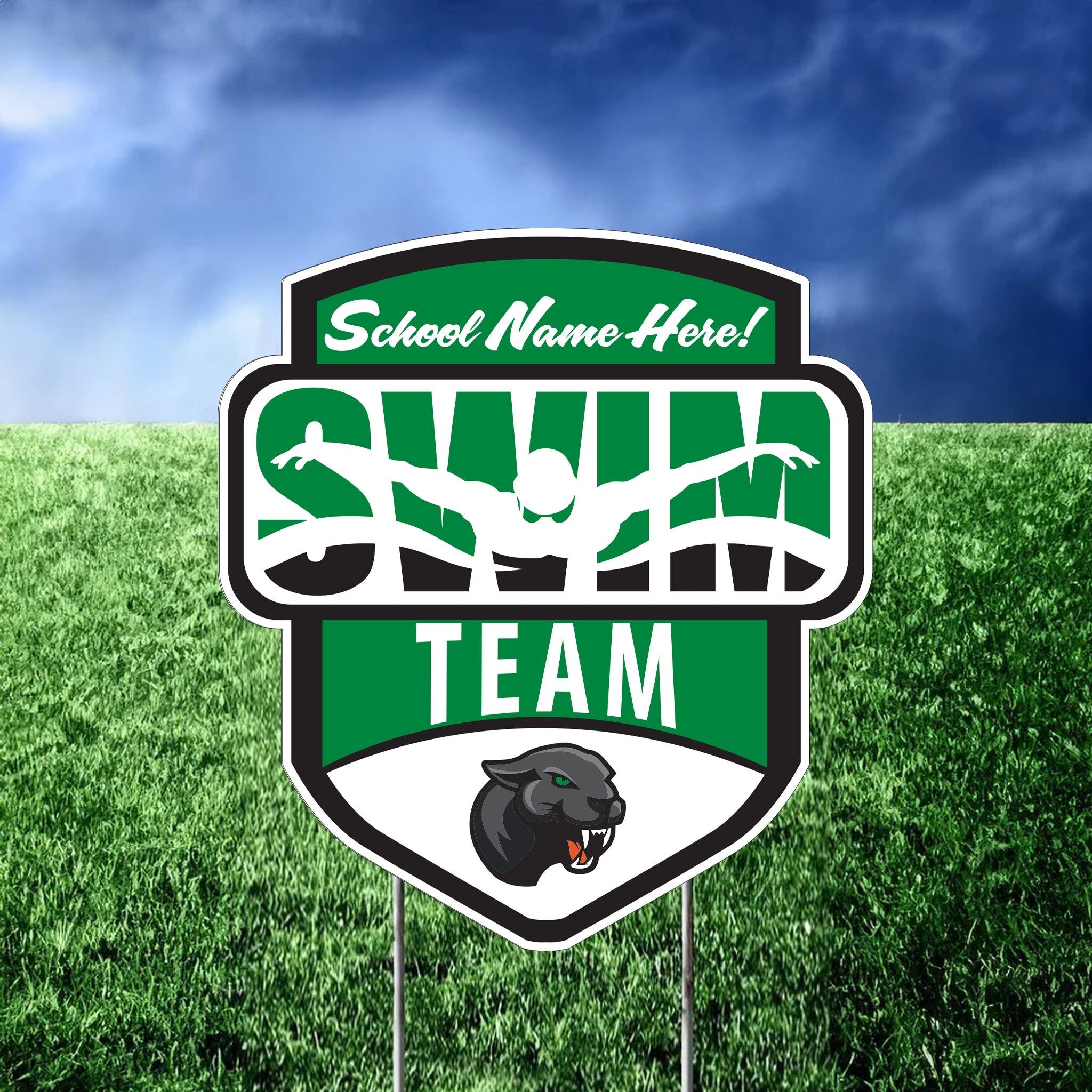 Custom Swim Team Shield Yard Signs – Show Your Team Spirit in Style ...
