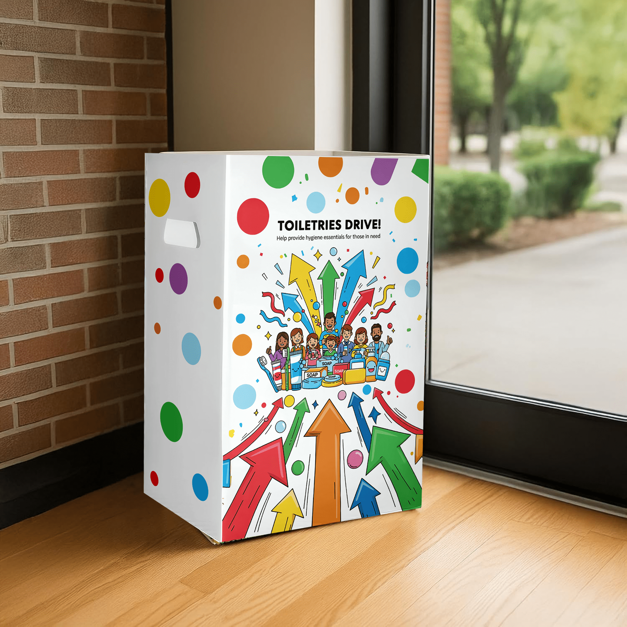 6-Pack Toiletries Drive Donation Bin, Corrugated Plastic, 22.3 Gallons ...