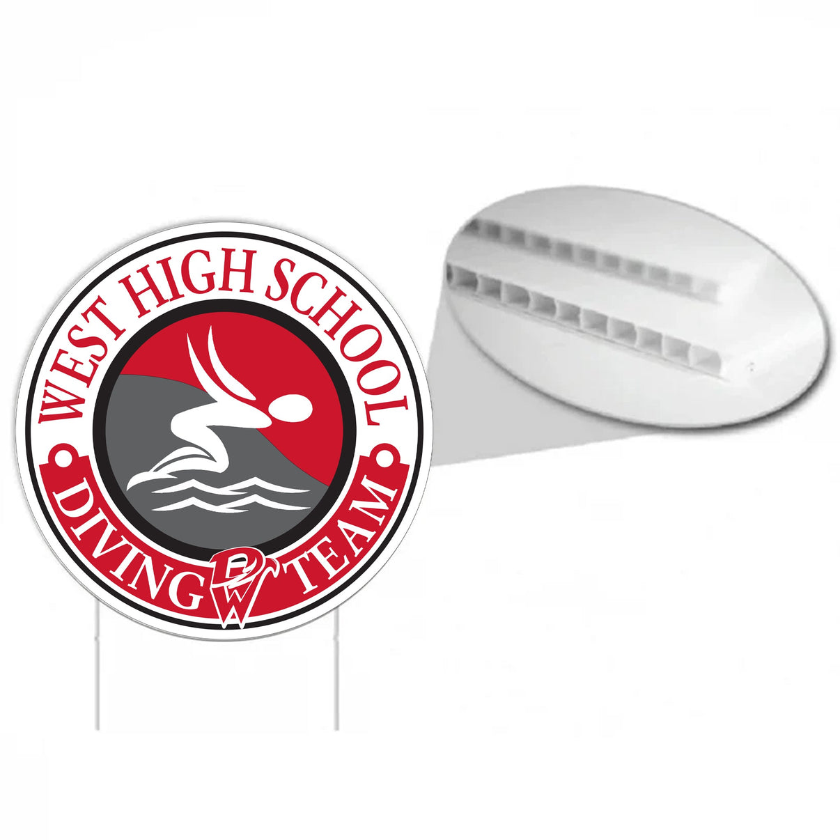 Custom 22" Diving Team Round Yard Signs | VictoryStore – VictoryStore.com