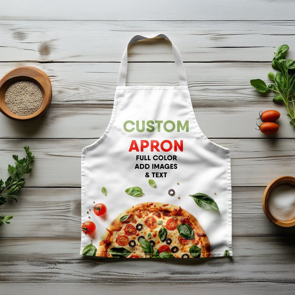 Custom Apron with Full-Color Print – Personalized Cooking Aprons for ...