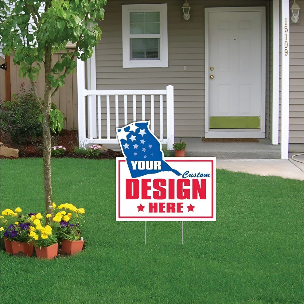 Custom 2'x2' Connecticut Shaped Yard Sign for Business & Campaigns ...