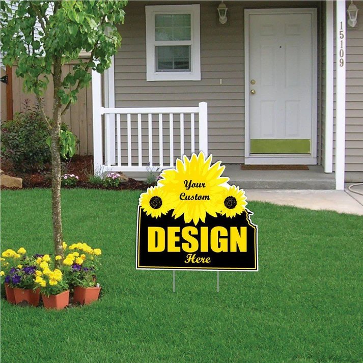 Custom 2'x2' Kansas Shaped Yard Sign for Business & Campaigns ...