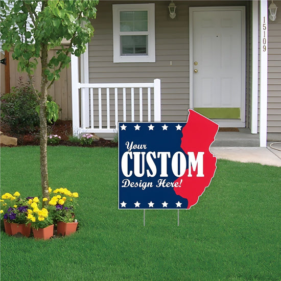 Custom 2'x2' New Jersey Shaped Yard Sign for Business & Campaigns ...