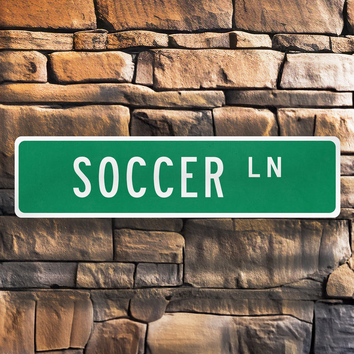 Soccer Street Sign – Metal Sports Sign for Soccer Fans & Game Rooms ...
