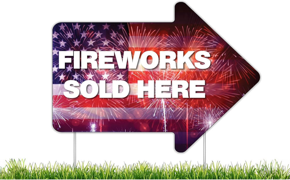 Fireworks Yard Sign 10-Pack - Two-Sided Arrow – VictoryStore.com