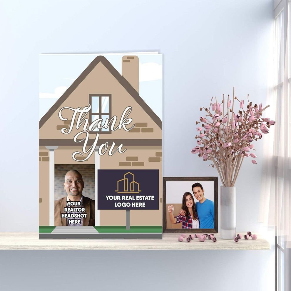 Personalized 3-Foot Realtor Thank You Card - Custom Photo & Logo ...