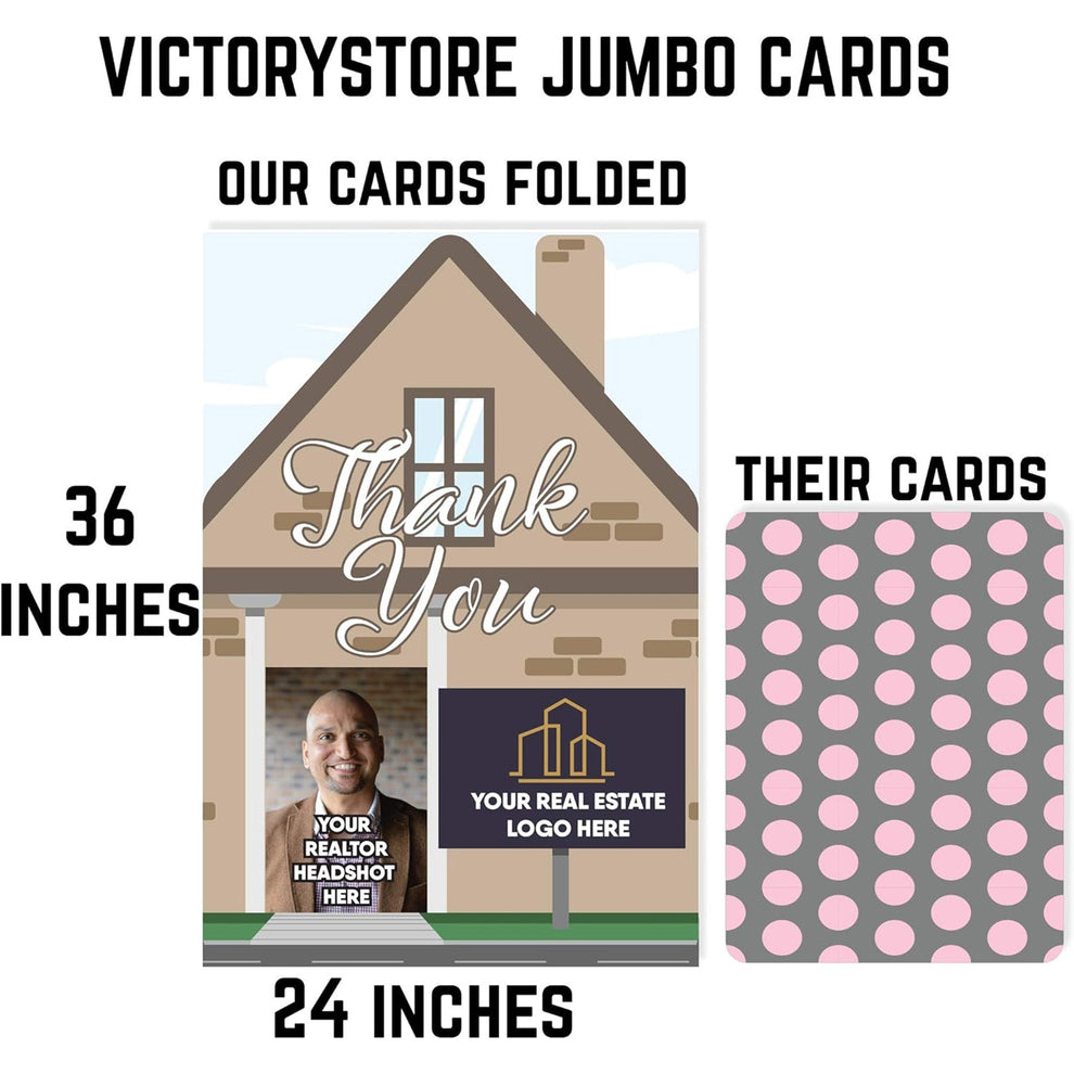 Personalized 3-Foot Realtor Thank You Card - Custom Photo & Logo ...