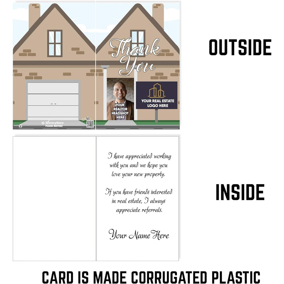 Personalized 3-Foot Realtor Thank You Card - Custom Photo & Logo ...