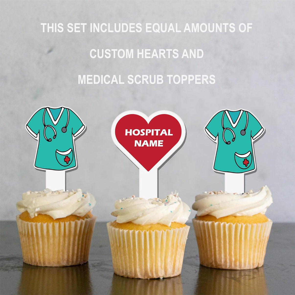 Custom Medical Staff Cupcake Toppers - Personalized Picks ...