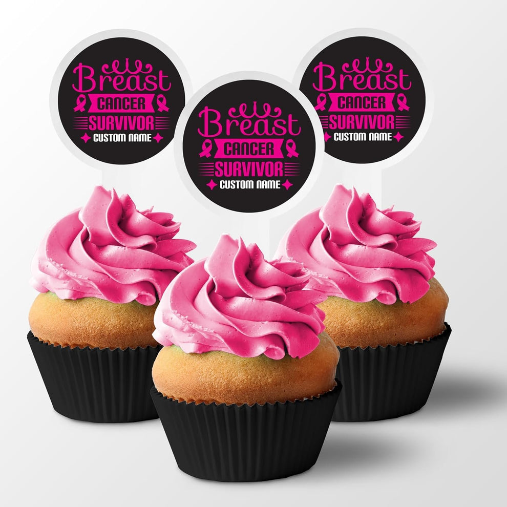 Custom Breast Cancer Cupcake Toppers – VictoryStore.com