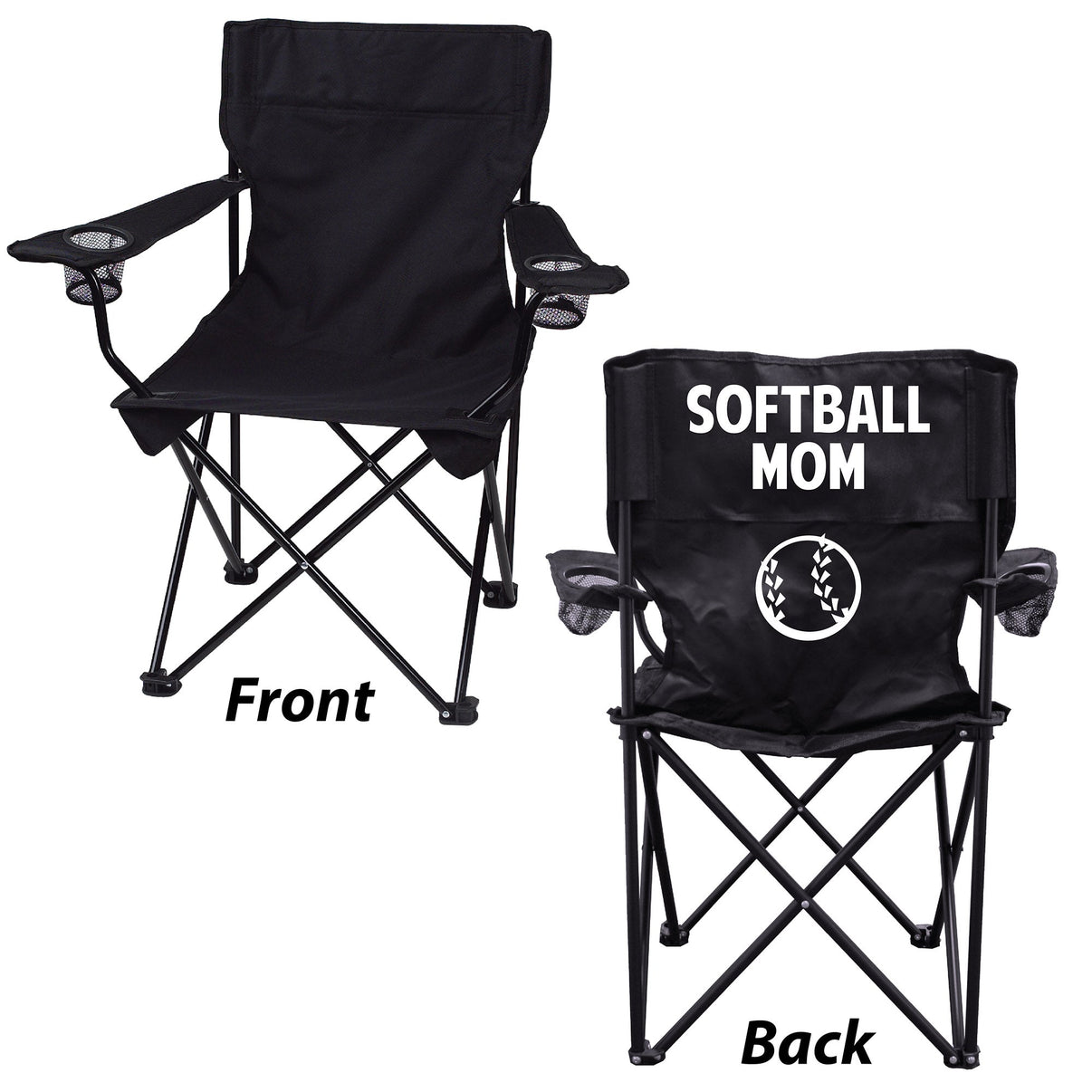 Softball Mom Black Folding Camping Chair | VictoryStore – VictoryStore.com