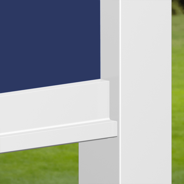 Vinyl Single Rail Frame with Custom Caps & 4" Posts – VictoryStore.com