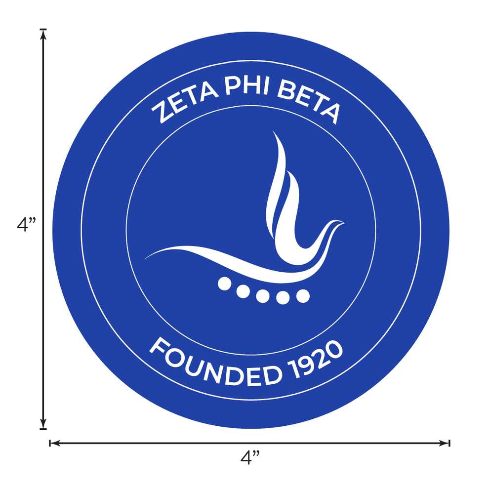 Zeta Phi Beta Sorority Car Decal Sticker- Full Color Circle Logo ...