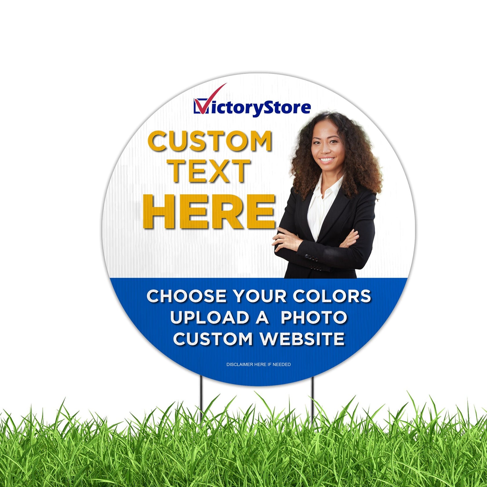 Round Political Yard Signs | Stakes | Free Shipping – VictoryStore.com