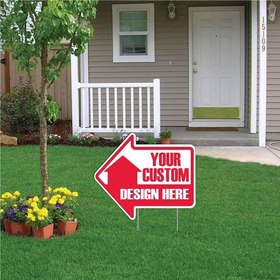 Custom Arrow Shaped Yard Signs | Directional Use – VictoryStore.com