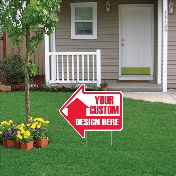 Custom Arrow Shaped Yard Signs | Directional Use – VictoryStore.com