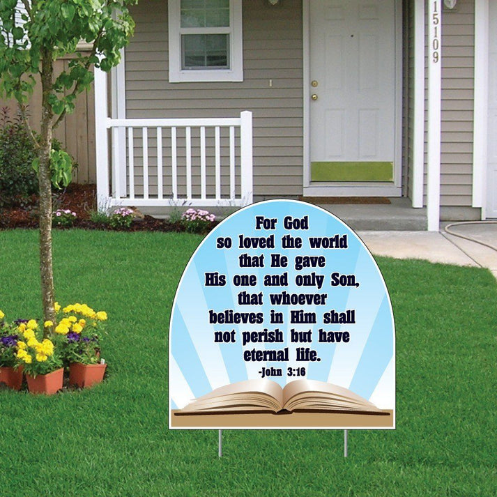 John 3:16 Religous Easter Yard Sign – VictoryStore.com