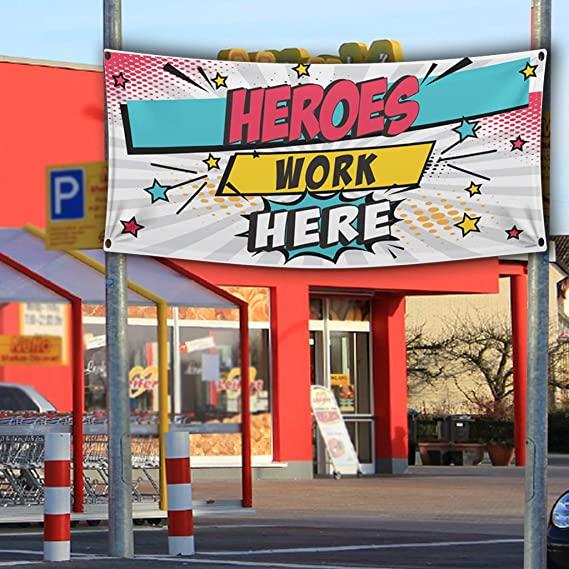 Heroes Work Here Banner | VictoryStore – VictoryStore.com