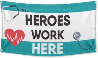 Heroes Work Here Banner | VictoryStore – VictoryStore.com