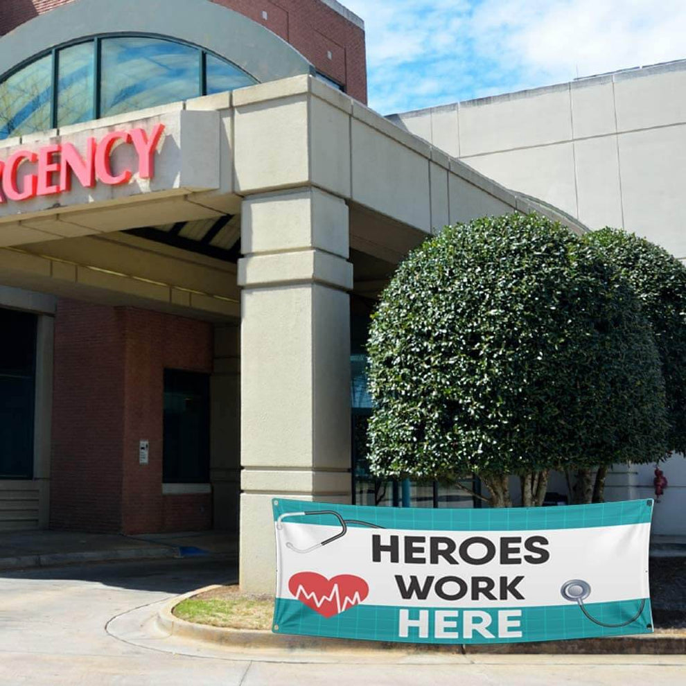 Heroes Work Here Banner | VictoryStore – VictoryStore.com