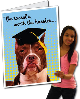 Graduation Pit Bull Giant Greeting Card| VictoryStore – VictoryStore.com