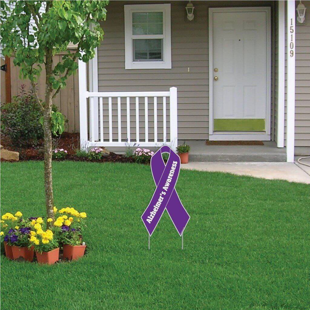 Alzheimer's Awareness Ribbon Yard Sign | VictoryStore – VictoryStore.com