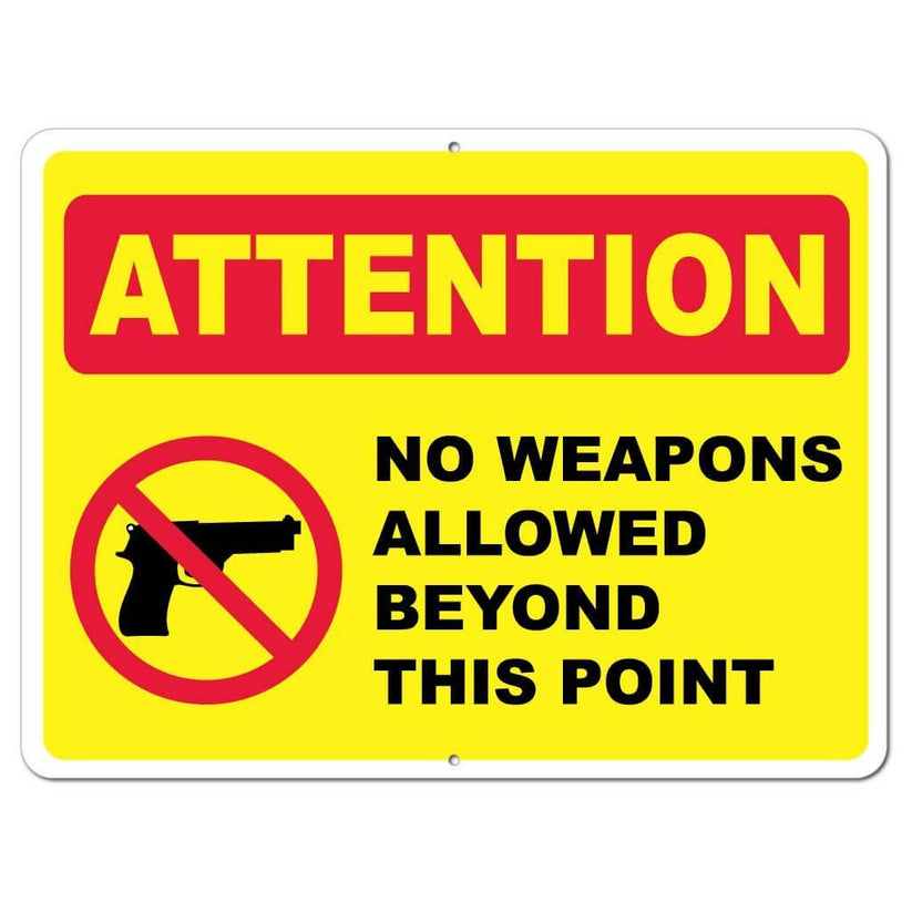 No Weapons Allowed Beyond This Sign/Sticker | VictoryStore ...