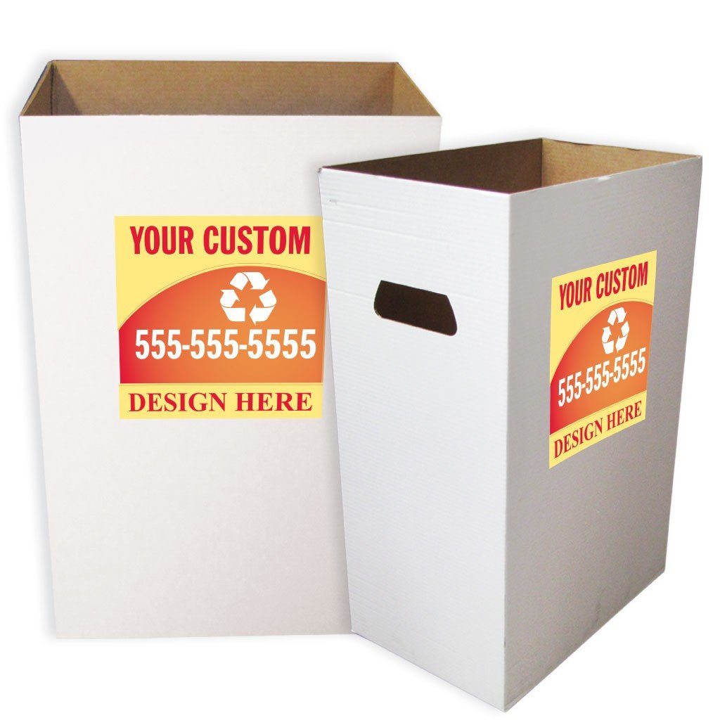 36.5 Gallons - Custom Disposable Cardboard Trash Can - Donation Bin ...