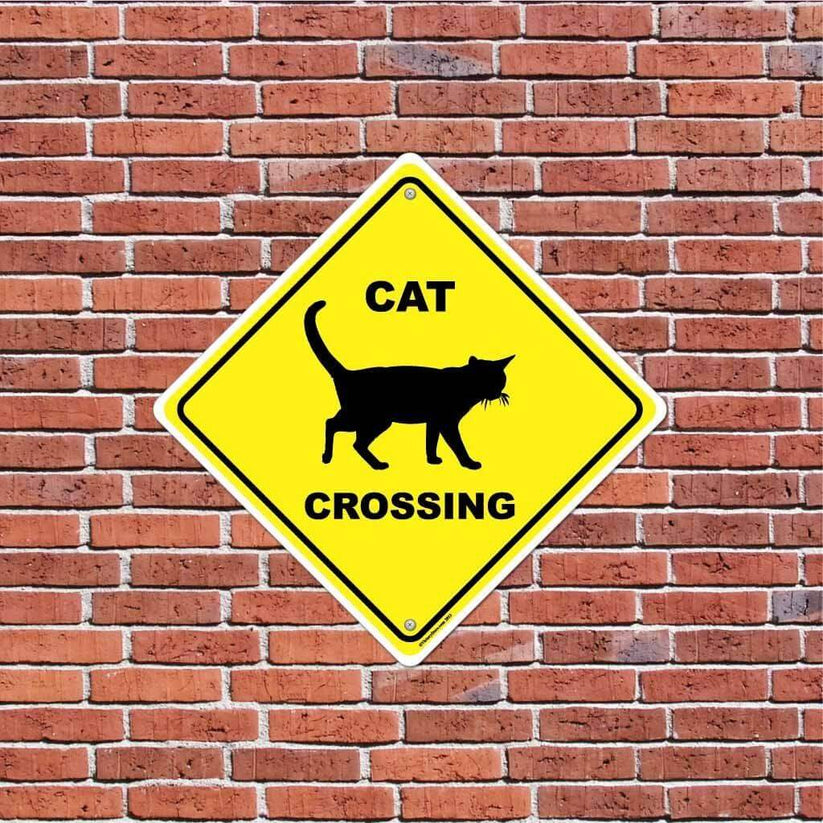 Cat Crossing Sign or Sticker | VictoryStore – VictoryStore.com