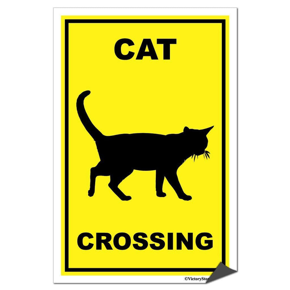 Cat Crossing Sign or Sticker | VictoryStore – VictoryStore.com