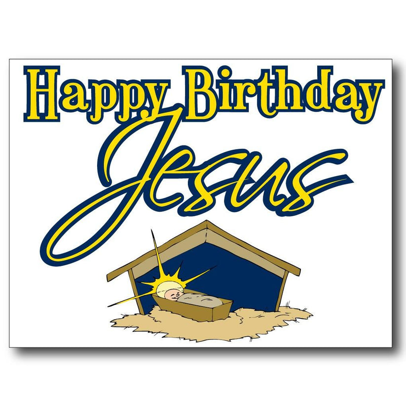 Happy Birthday Jesus Yard Sign Decorations | Manger Scene ...