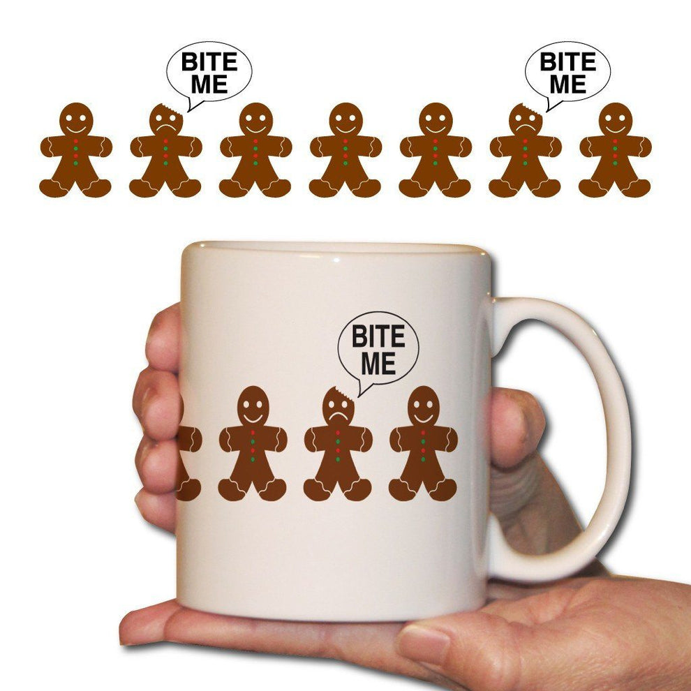Gingerbread Men 'Bite Me' Coffee Mug | VictoryStore – VictoryStore.com
