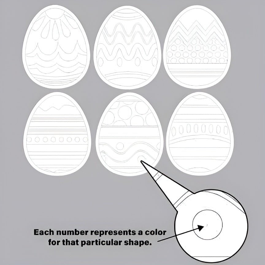 Family-Friendly Set of 6 Color-by-Number Easter Egg Yard Cards ...