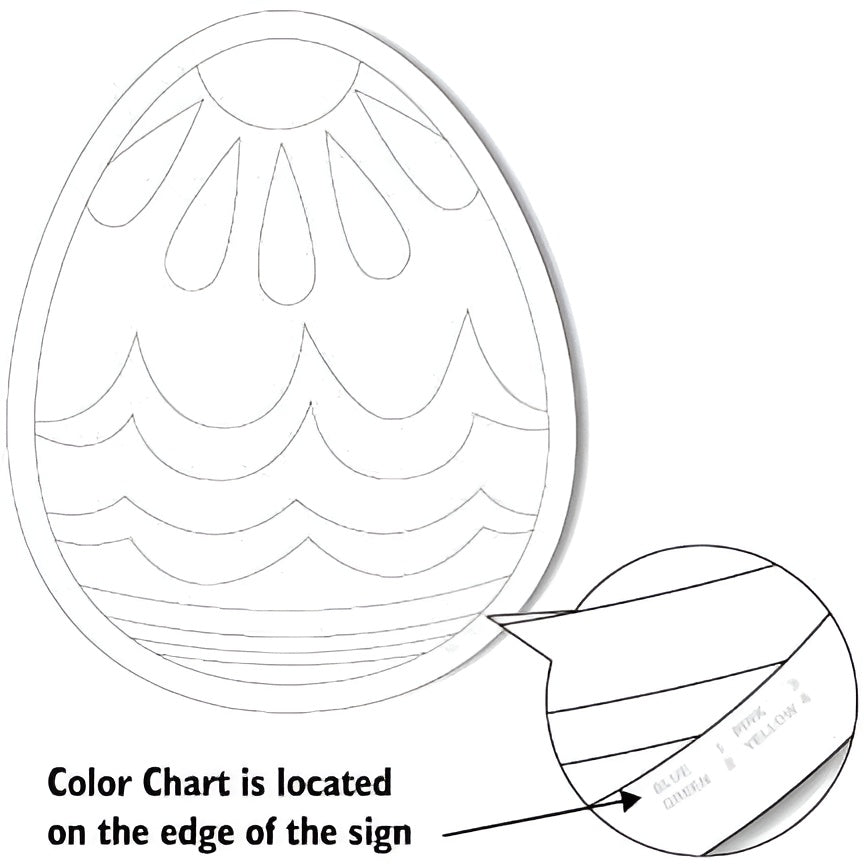 Family-Friendly Set of 6 Color-by-Number Easter Egg Yard Cards ...