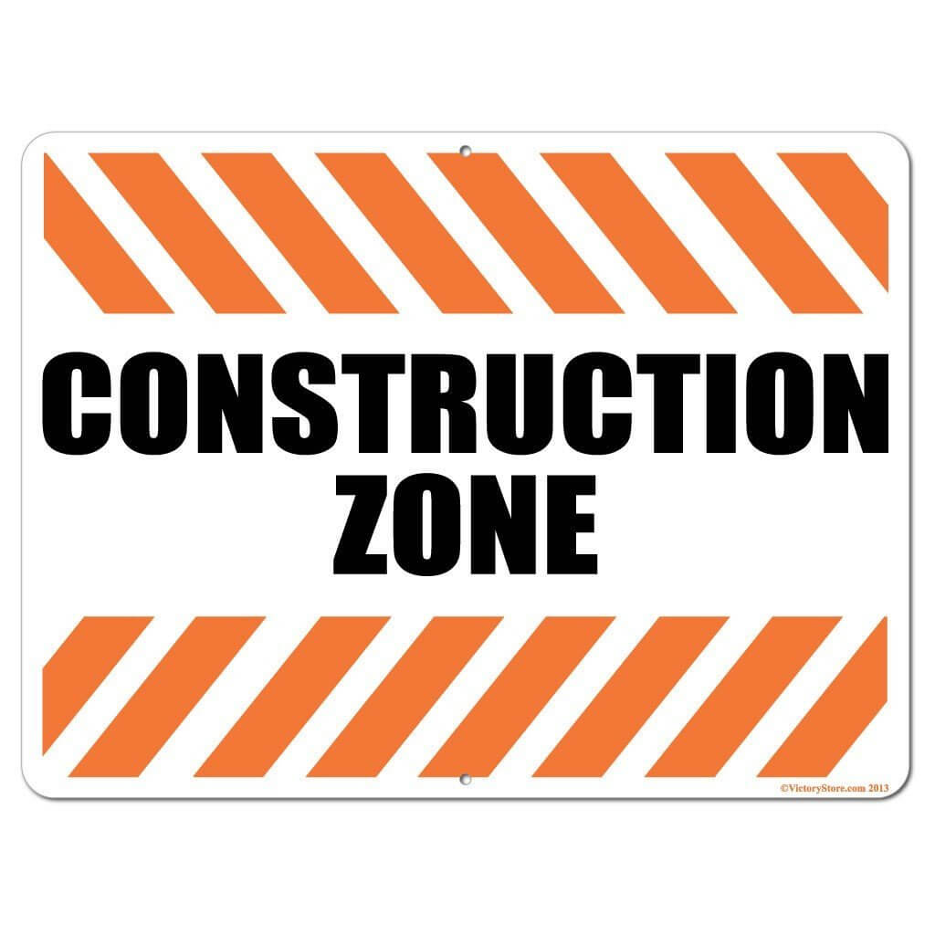 Construction Zone Sign or Sticker | VictoryStore – VictoryStore.com