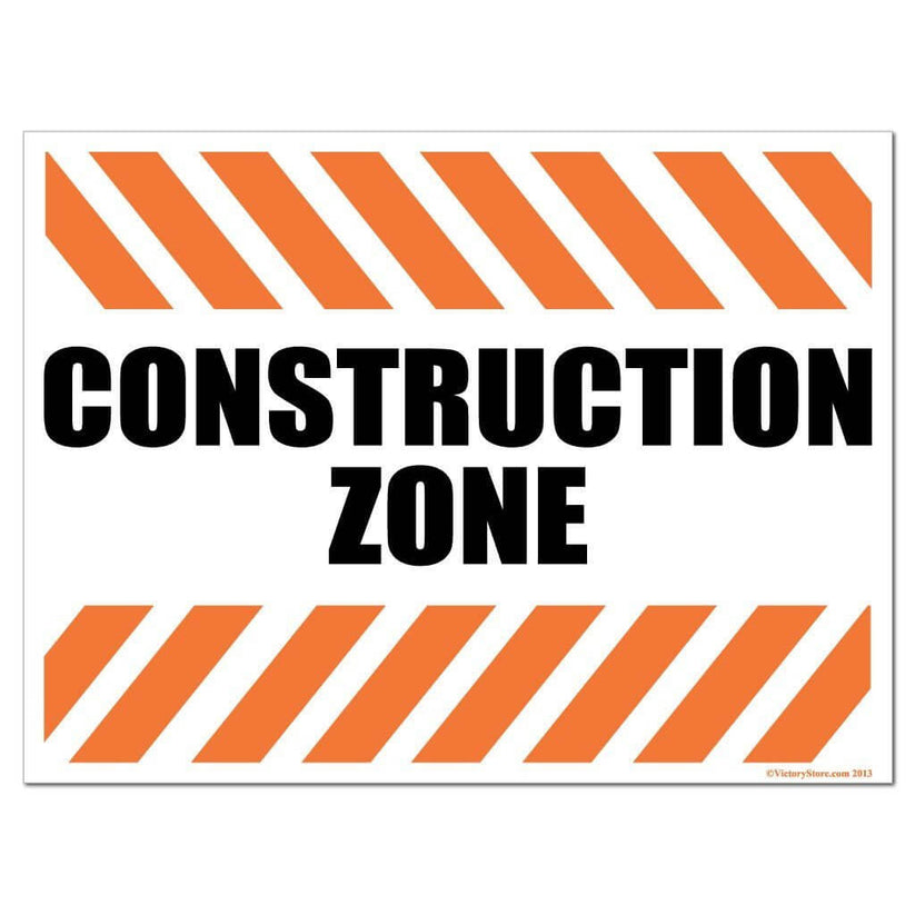 Construction Zone Sign or Sticker | VictoryStore – VictoryStore.com