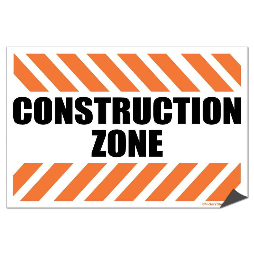 Construction Zone Sign or Sticker | VictoryStore – VictoryStore.com