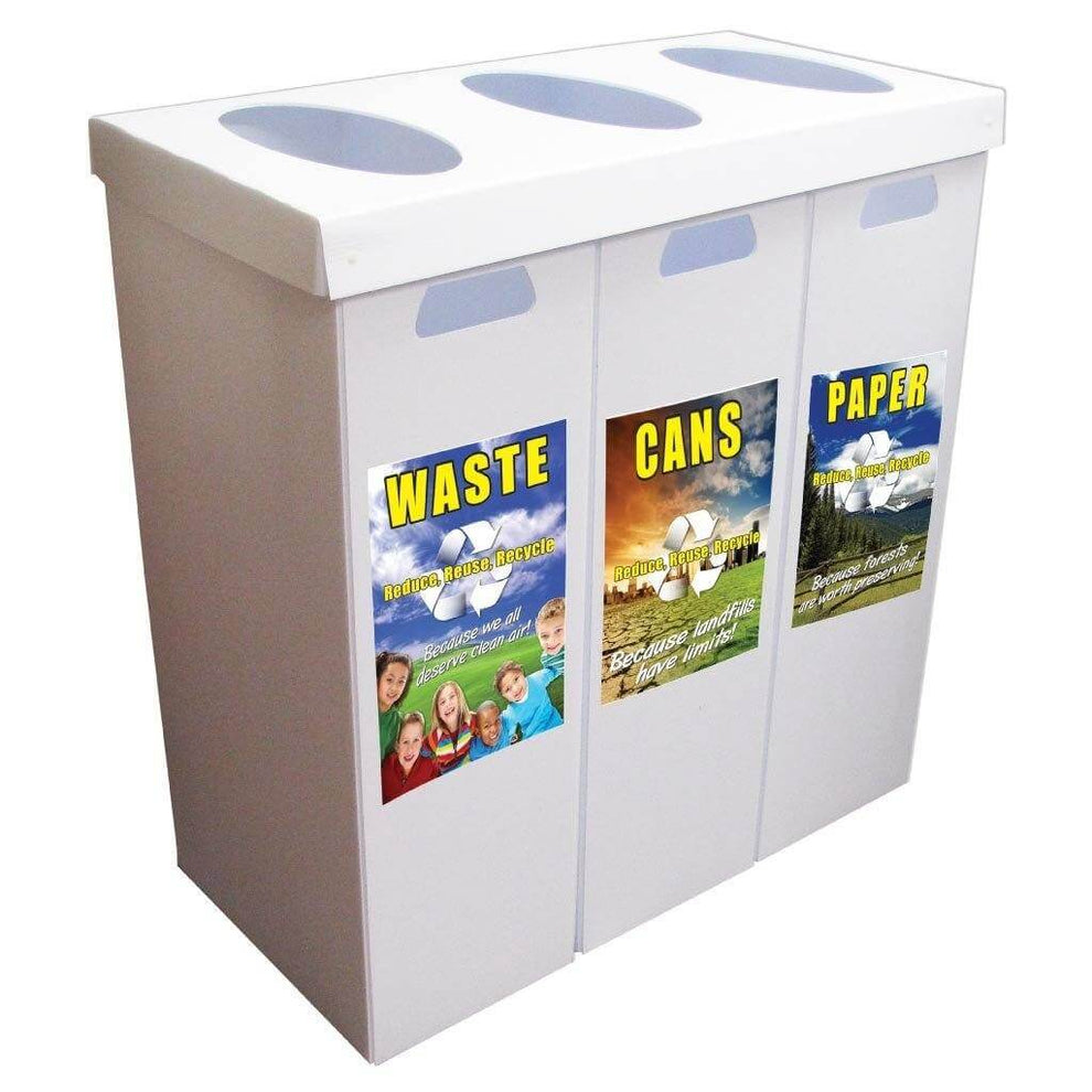 36.5 Gallon 3-in-1 Recycle Bin Set – Collapsible, Reusable for Events ...