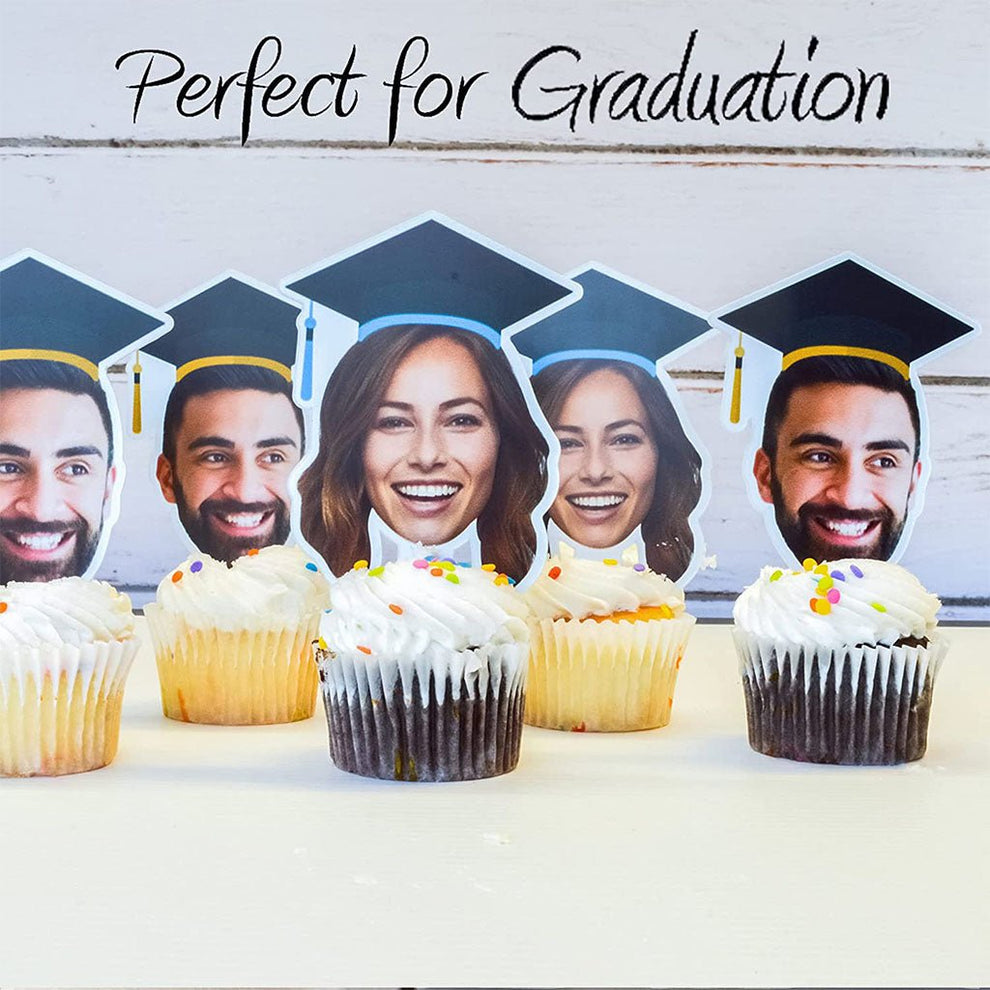 Custom Face Graduation Cupcake Toppers – VictoryStore.com
