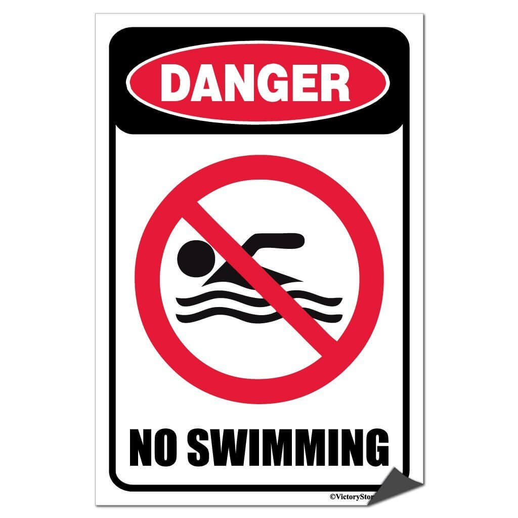 Danger, No Swimming Sign or Sticker | VictoryStore – VictoryStore.com