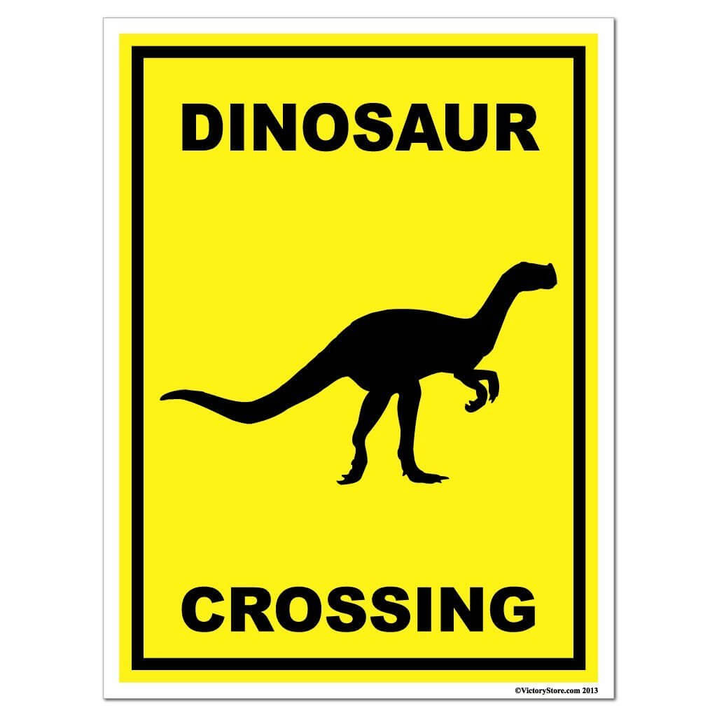 Dinosaur Crossing Sign or Sticker | VictoryStore – VictoryStore.com