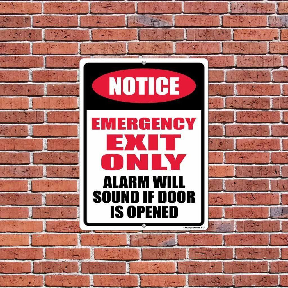 Emergency Exit Only Horizontal Sign/Sticker | VictoryStore ...