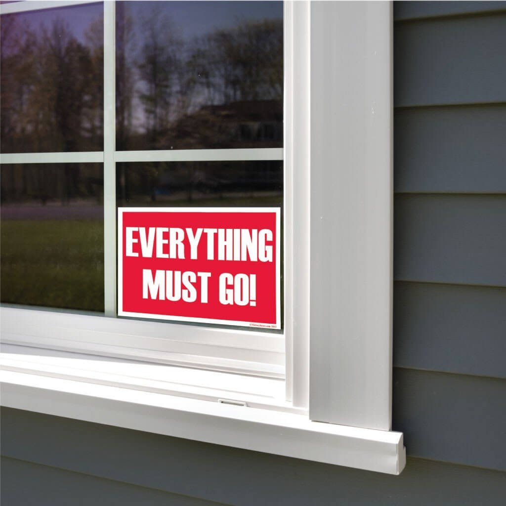 Everything Must Go Sign or Sticker | VictoryStore – VictoryStore.com